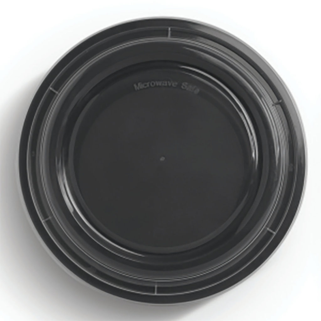 Round black 48 oz. container with lid (F9048) – Bento Box & More